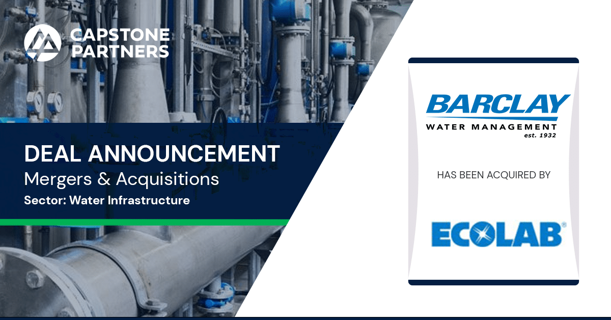 Capstone Partners advised Barclay Water Management | Capstone Partners